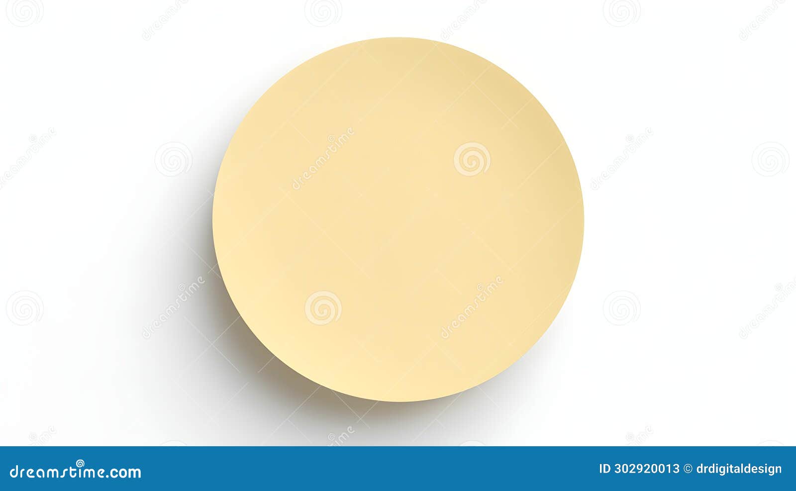 Light Yellow Round Paper Note on a White Background. Brainstorming ...