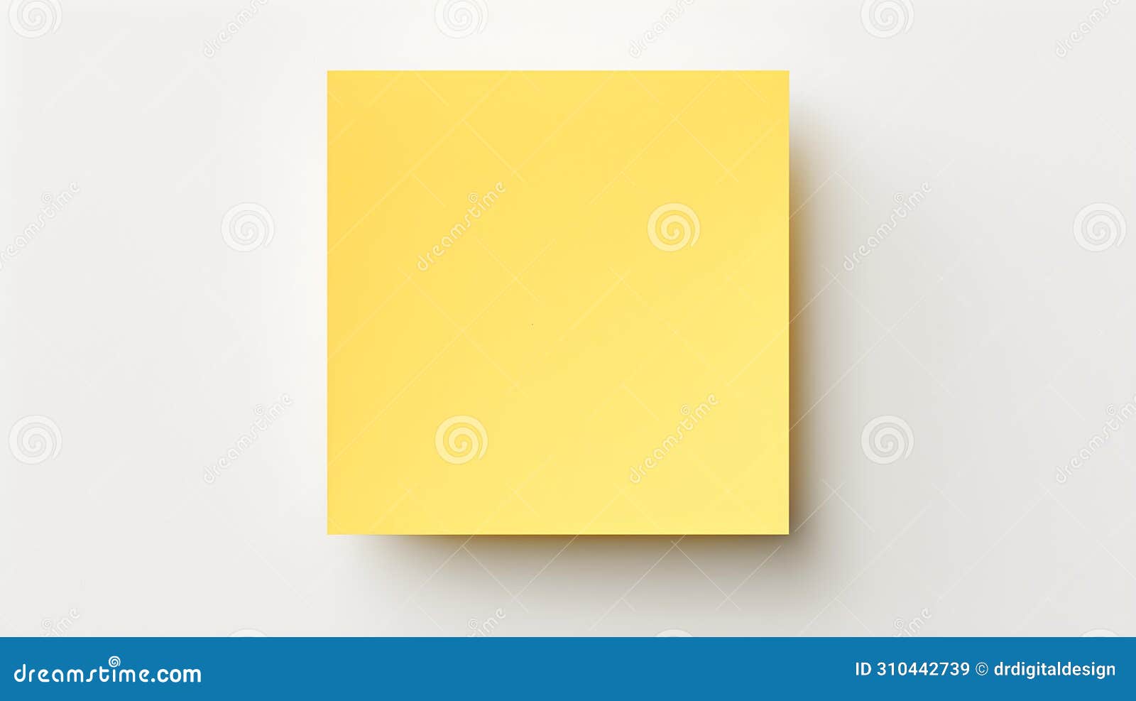 Light Yellow Square Paper Note on a White Background. Brainstorming ...
