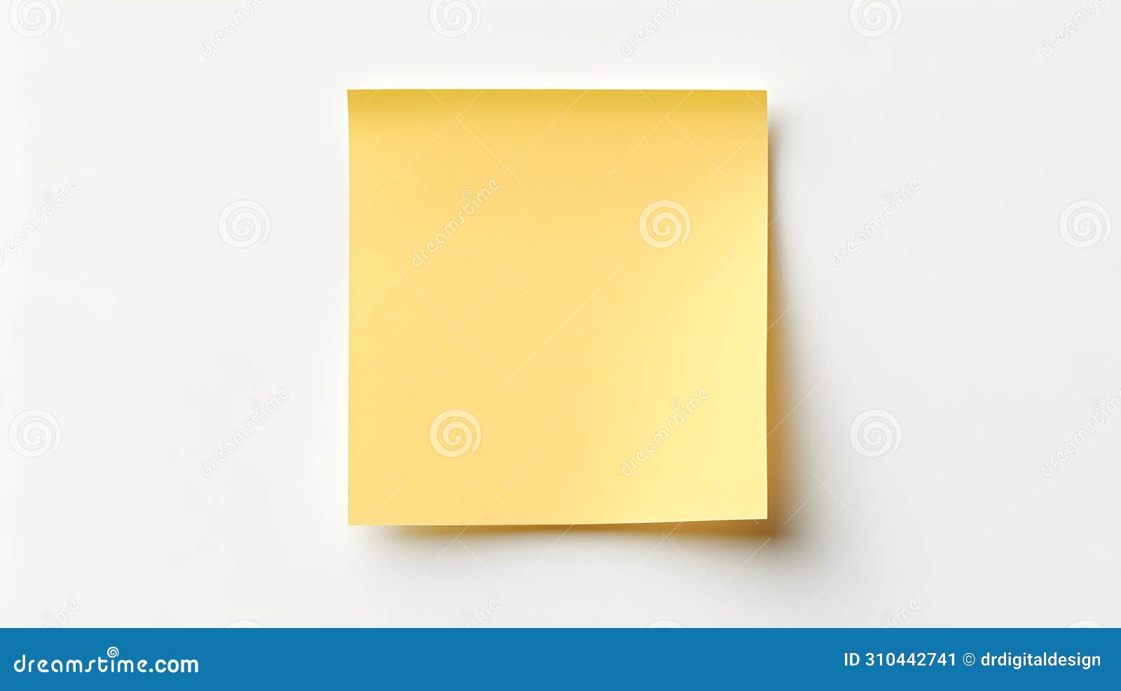 Light Yellow Square Paper Note on a White Background. Brainstorming ...