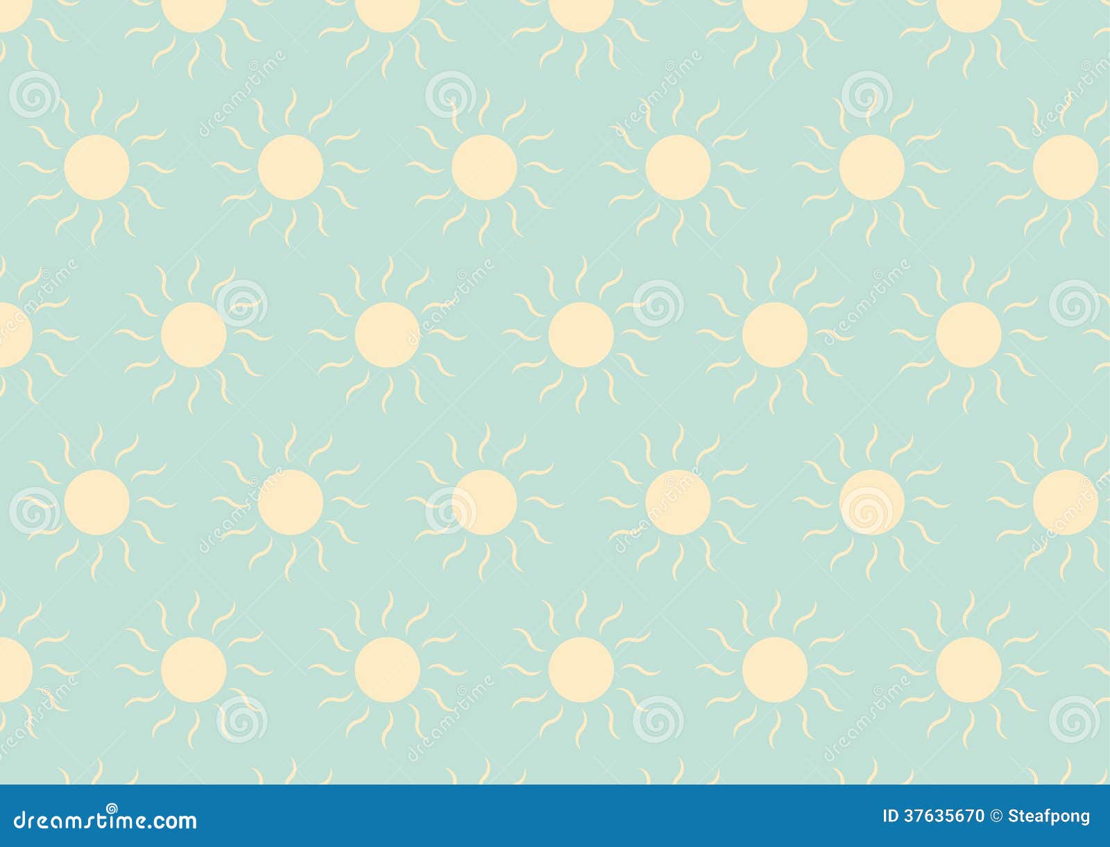 The Light Yellow Sun Pattern on Green Pastel Color Stock Vector ...
