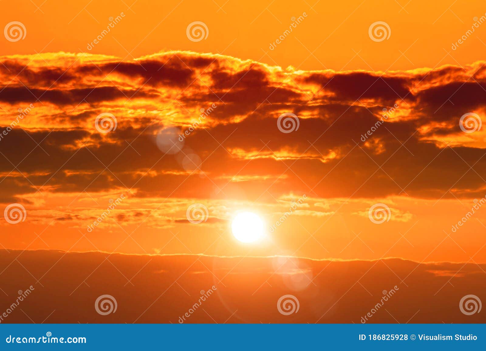 Light Yellow Sunset Sky Gorgeous Panorama Natural Sunset Bright ...
