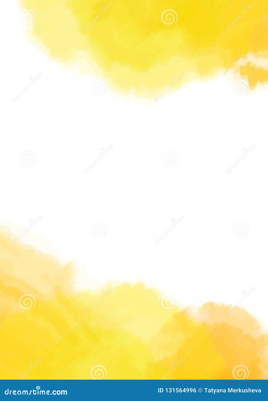 Yellow Texture, Abstract Hand Painted Watercolor Background with Gap in ...