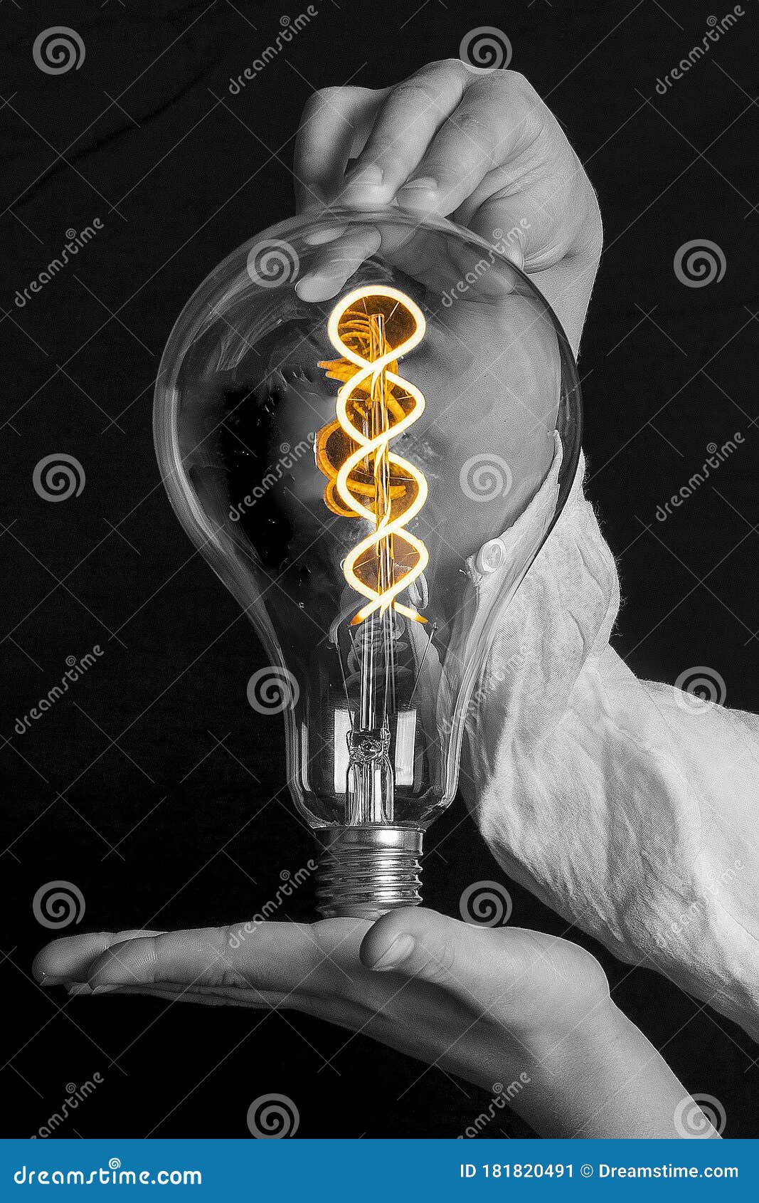 Light in your hand stock image. Image of light, electricity - 181820491