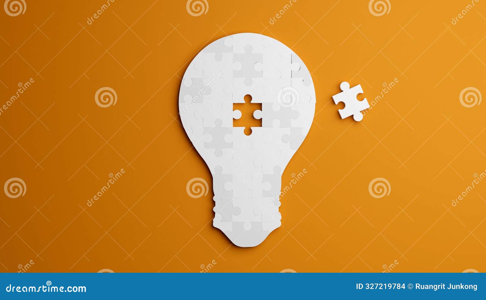 Lightblub Idea and Jigsaw Puzzle. 3d Render Stock Illustration ...