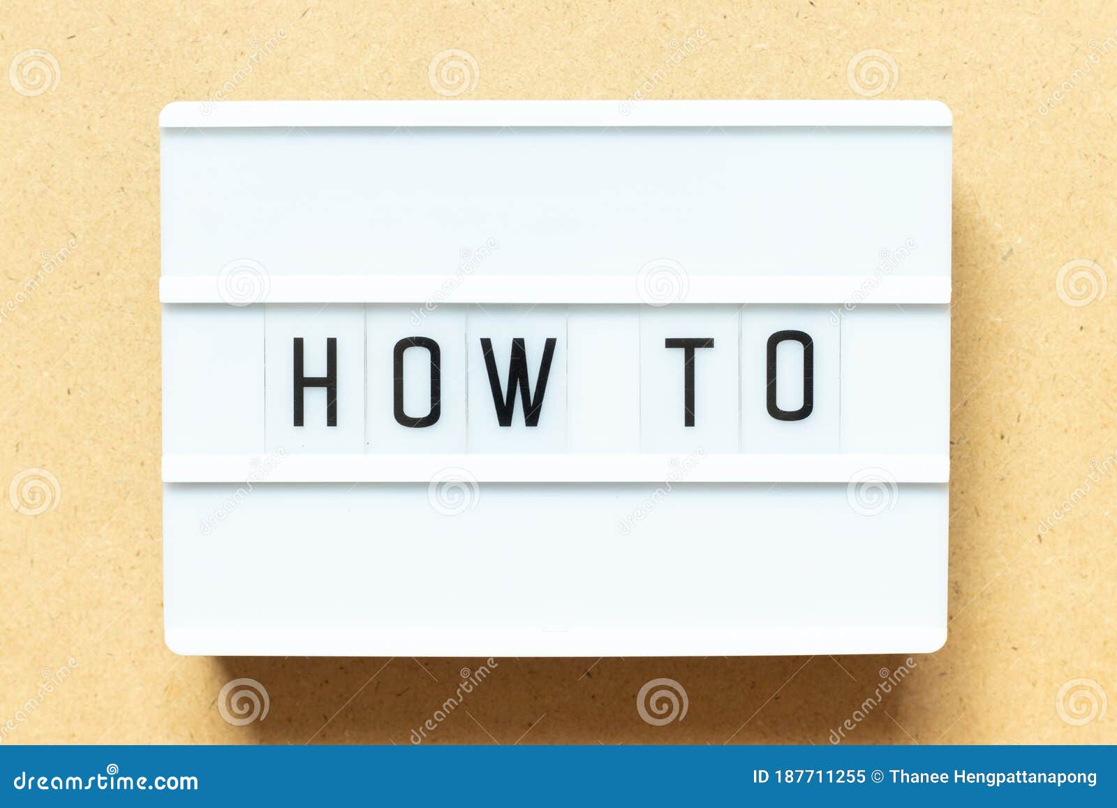 Light Box with Word How To on Wood Background Stock Image - Image of ...