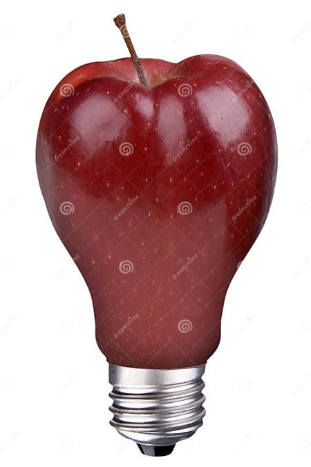 Lightbulb Apple stock photo. Image of solutions, healthy - 12495728