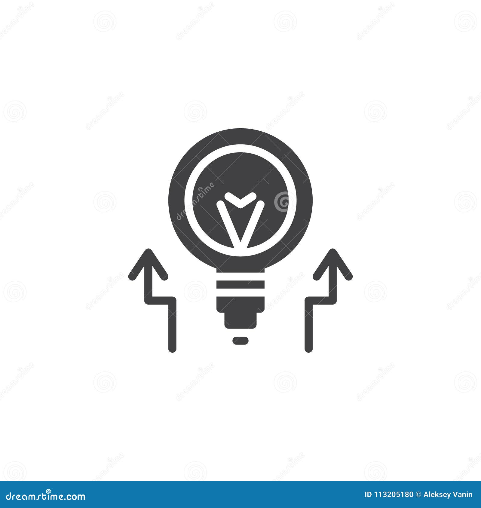 Lightbulb and Arrow Up Vector Icon Stock Vector - Illustration of sign ...