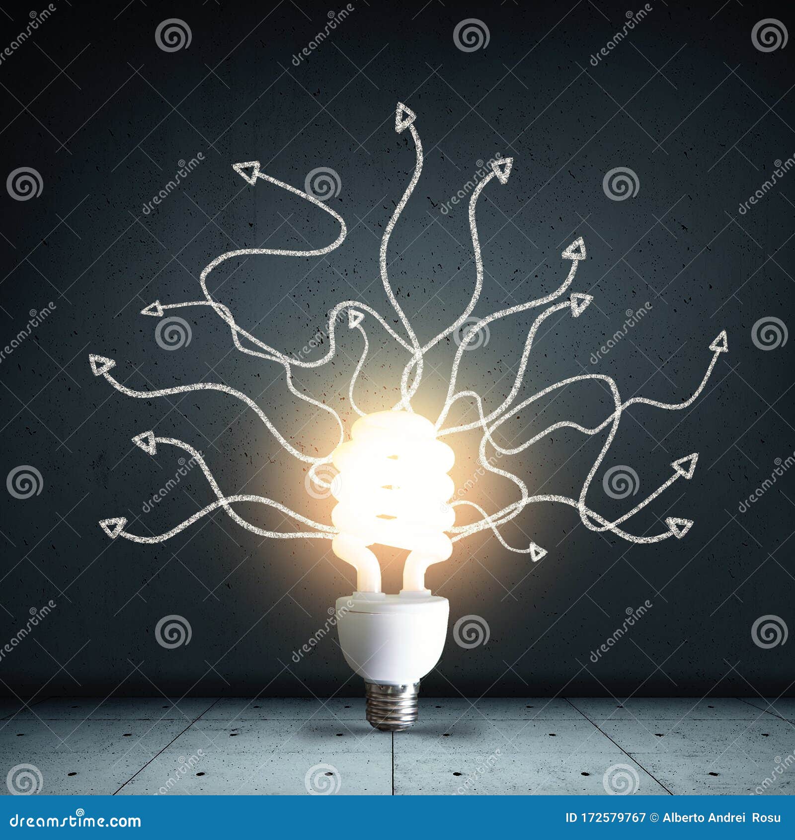 Lightbulb Arrows Opportunity Stock Image - Image of decision ...