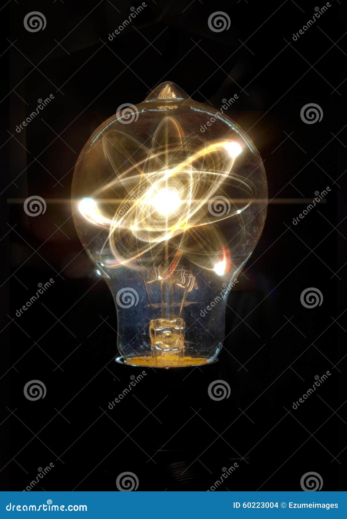 Lightbulb Atom Particle stock photo. Image of lights - 60223004