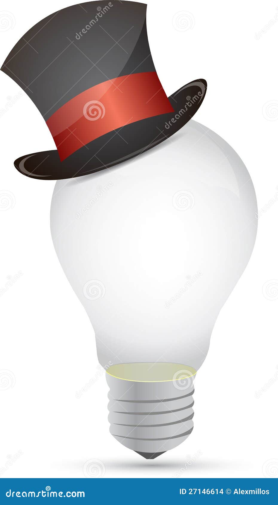 Lightbulb with Back Hat Illustration Design Stock Illustration ...