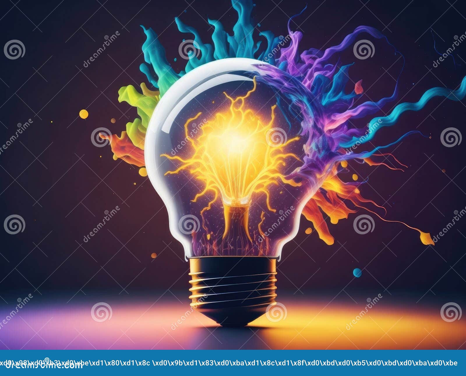 Lightbulb Brain Eureka Moment. Ai Generative Stock Illustration ...