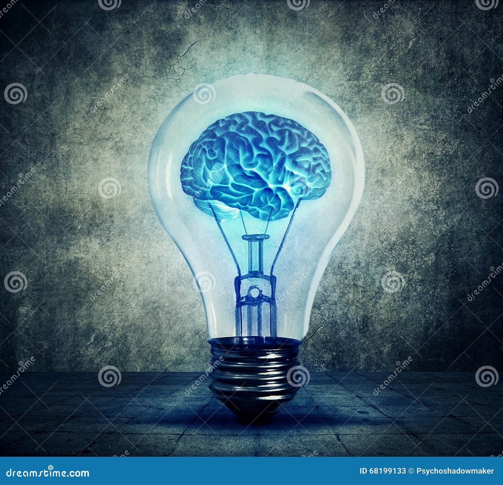Lightbulb brain stock image. Image of eureka, background - 68199133
