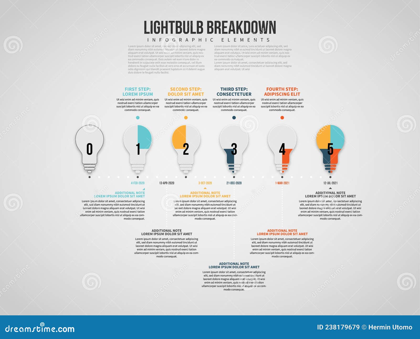 Lightbulb Breakdown Infographic Stock Vector - Illustration of ...