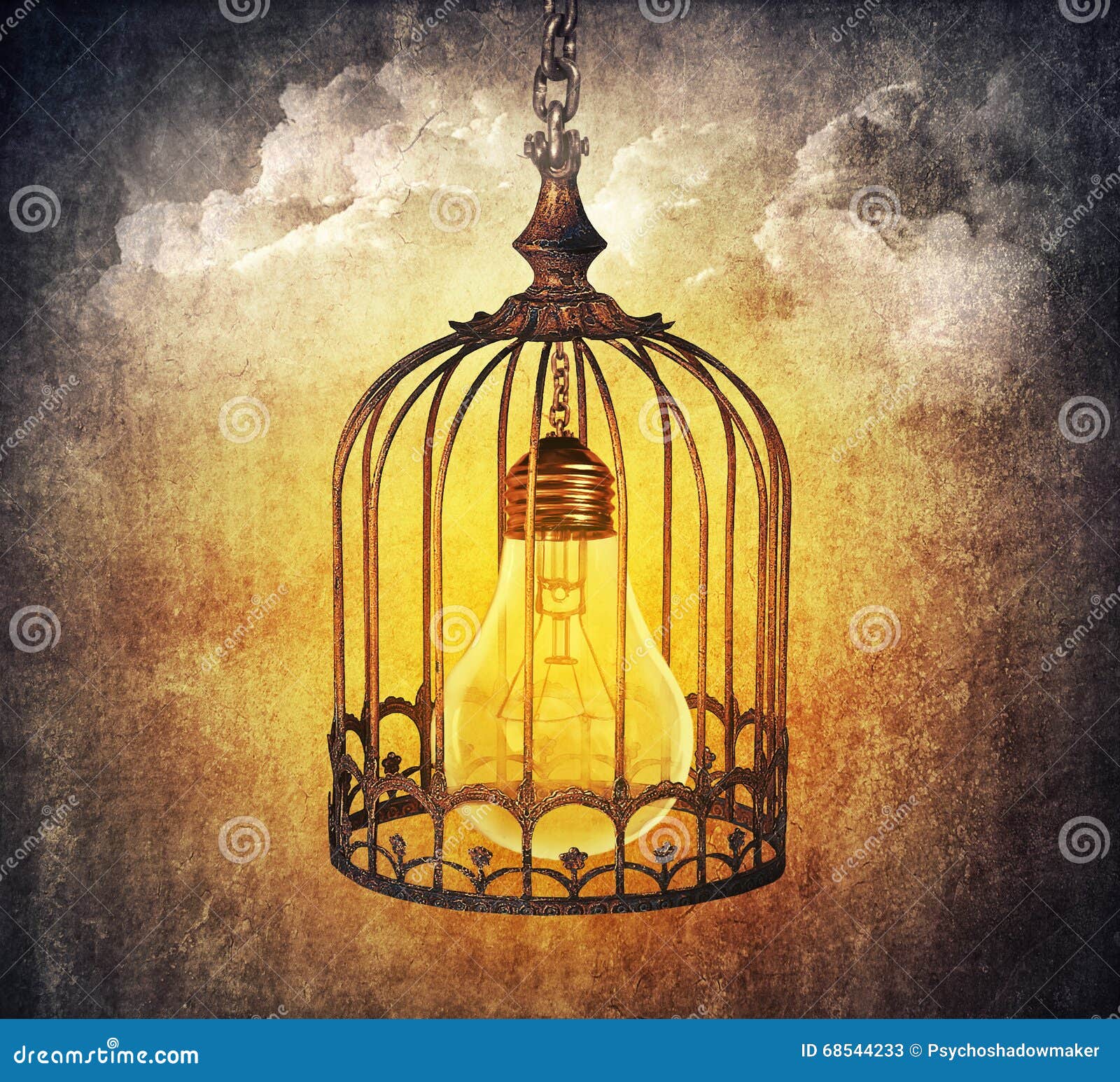 Lightbulb cage stock image. Image of electric, genius - 68544233
