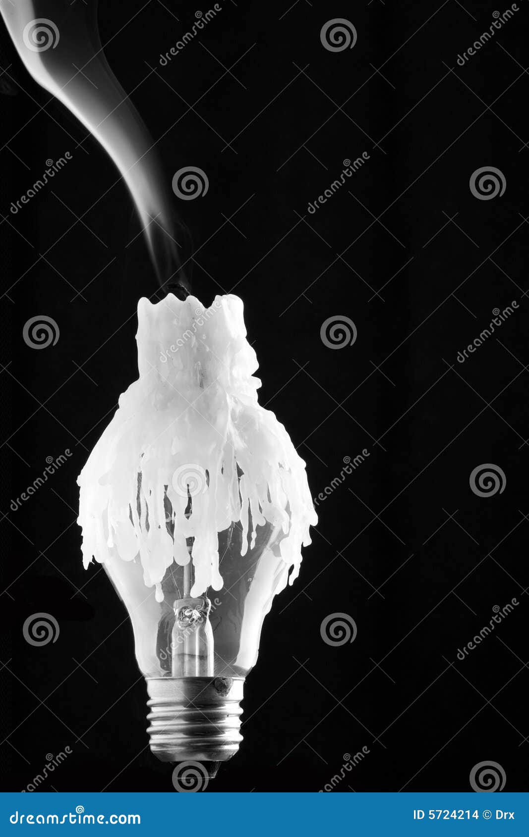 Lightbulb and candle smoke stock photo. Image of abstract - 5724214