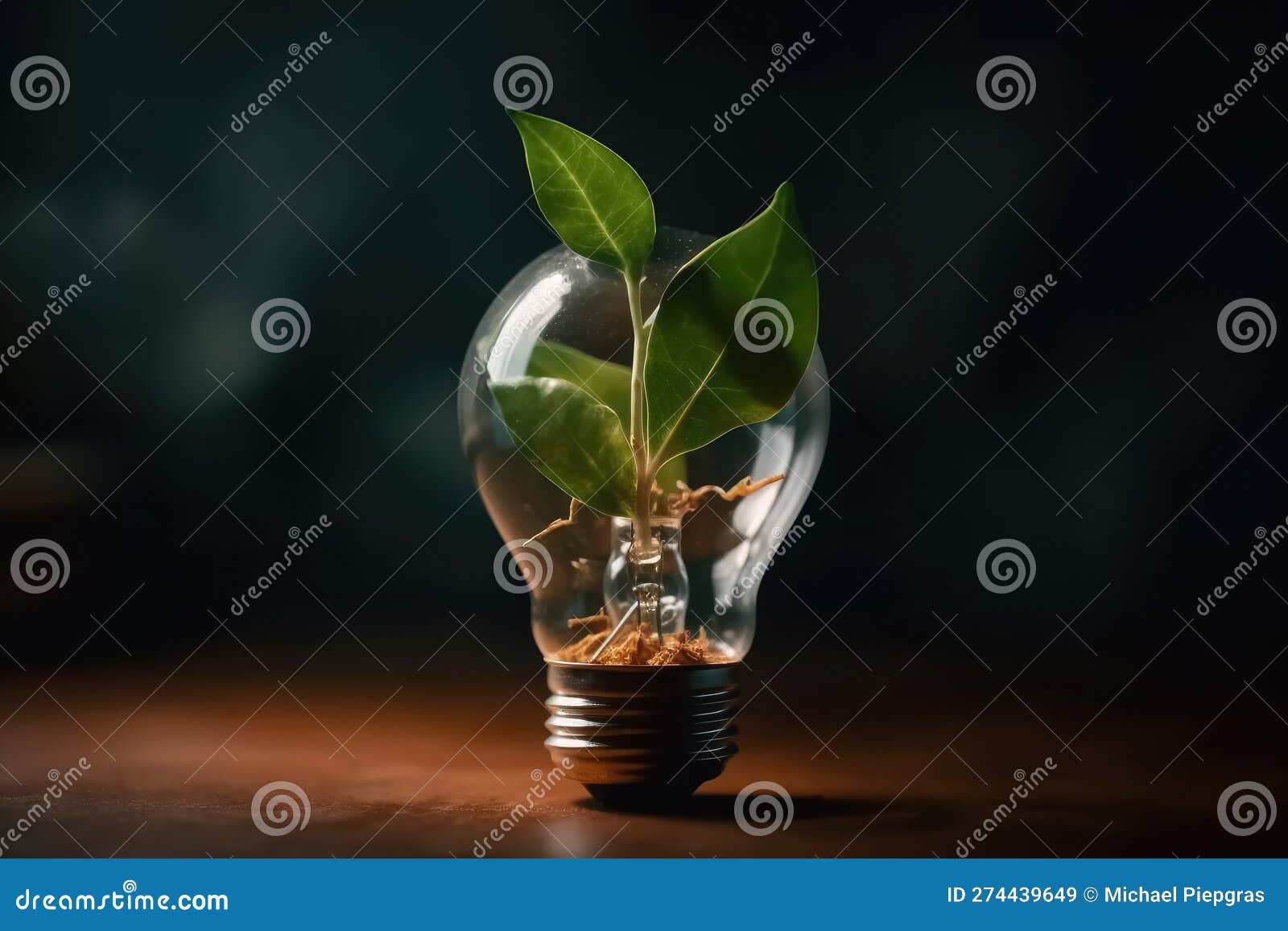 A Lightbulb Concept for Regenerative Energy Created with Generative AI ...