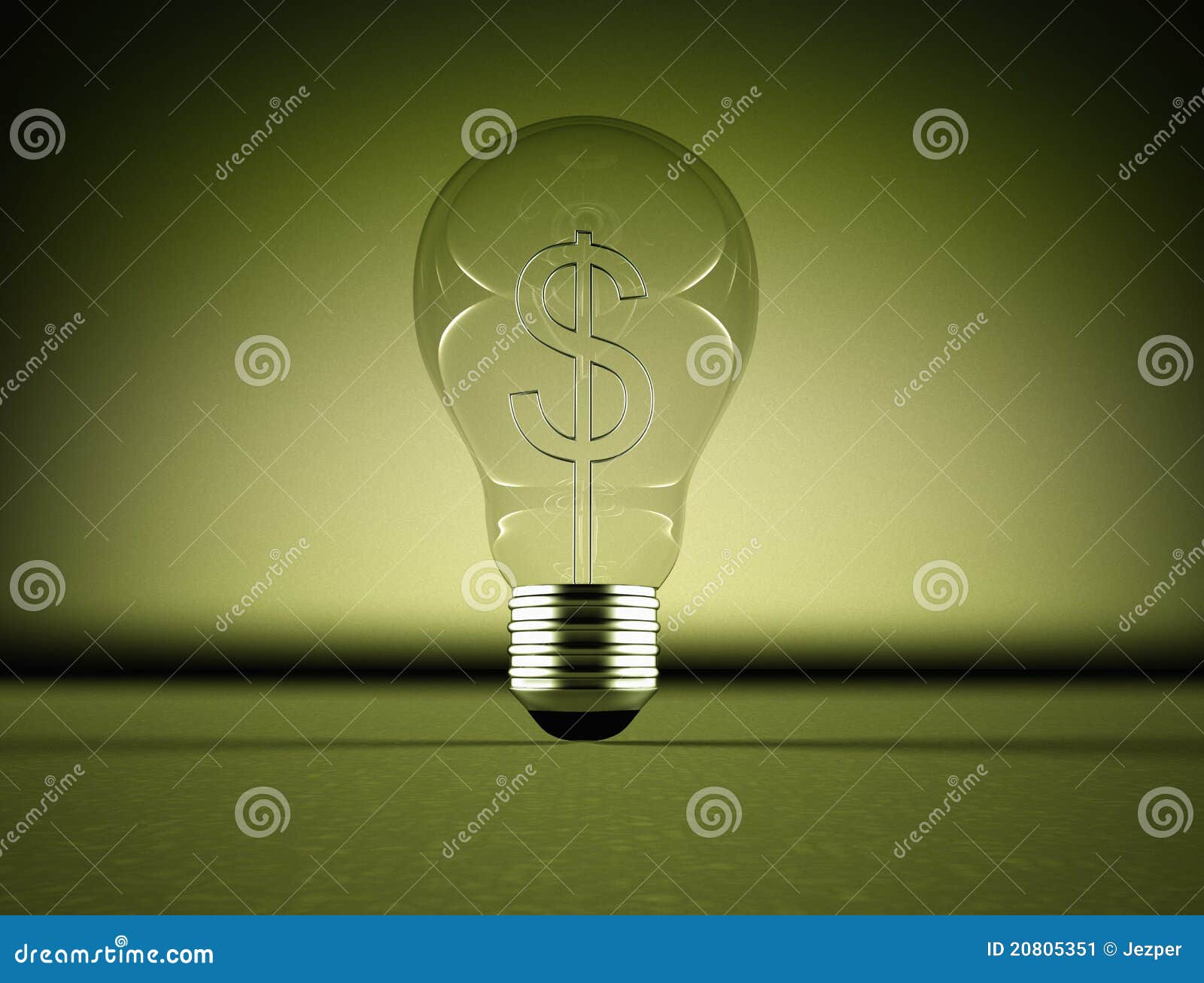 Lightbulb with a Dollar Sign Stock Illustration - Illustration of clip ...