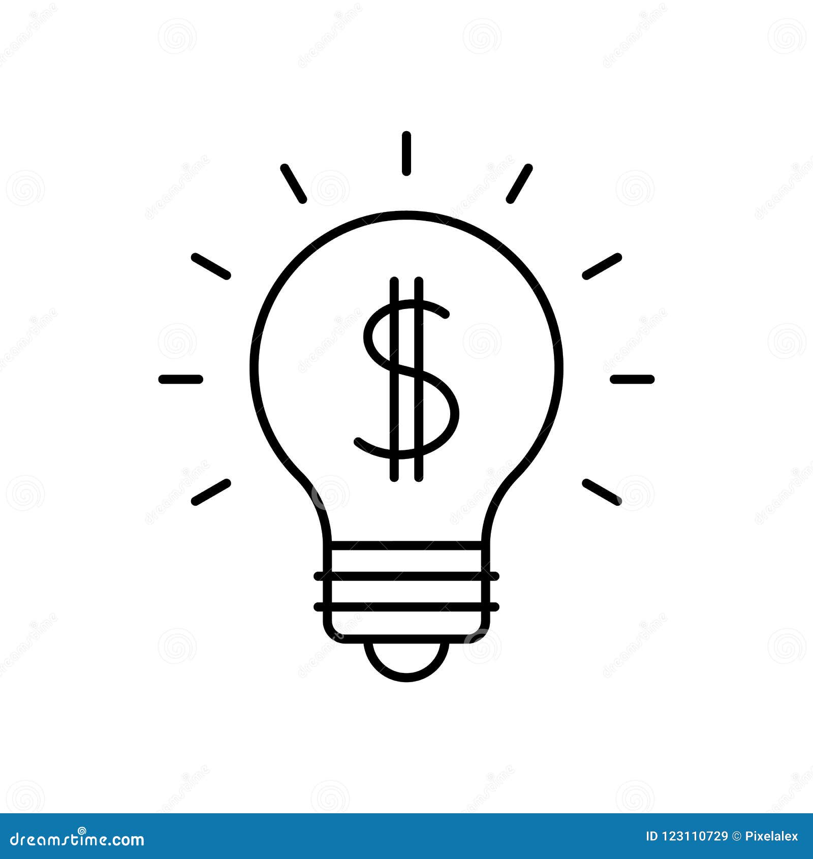 Lightbulb with Dollar Symbol Stock Vector - Illustration of business ...