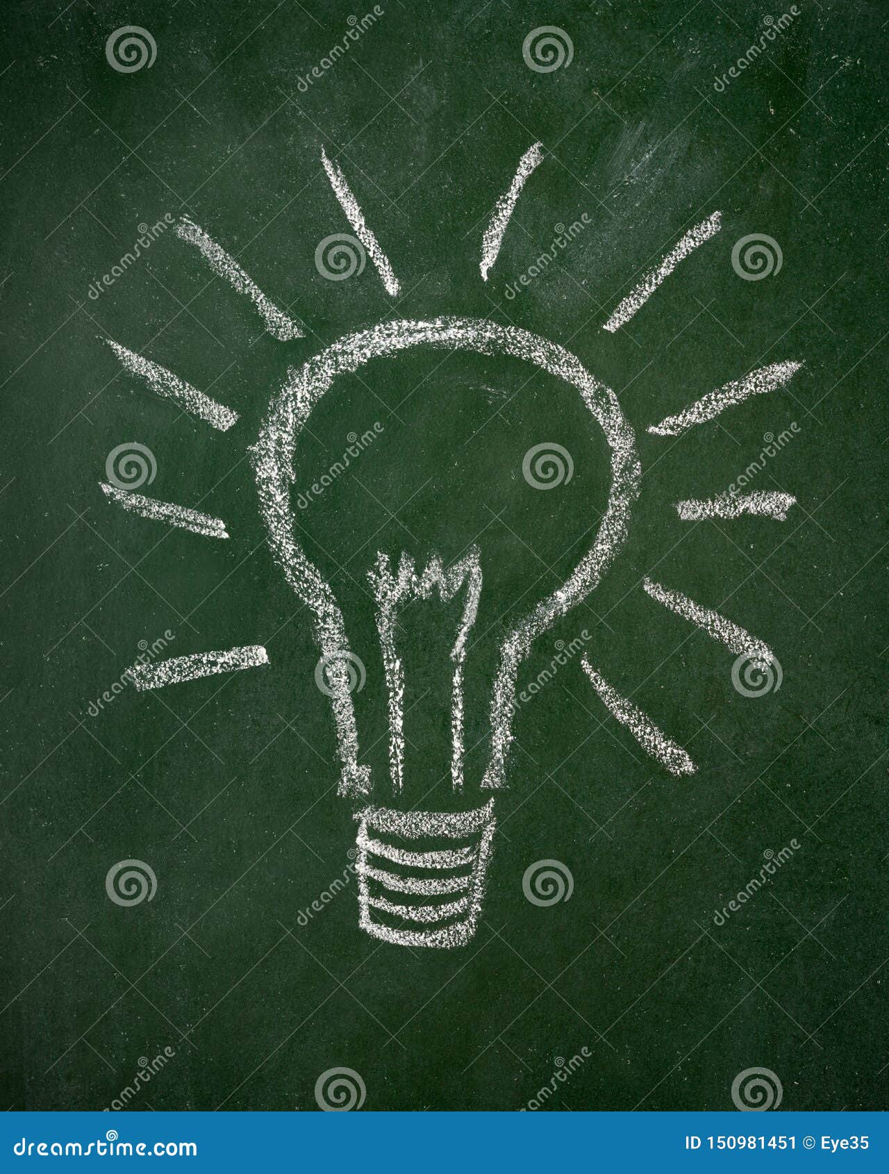 Lightbulb Drawn on a Chalkboard Stock Image - Image of chalk, close ...