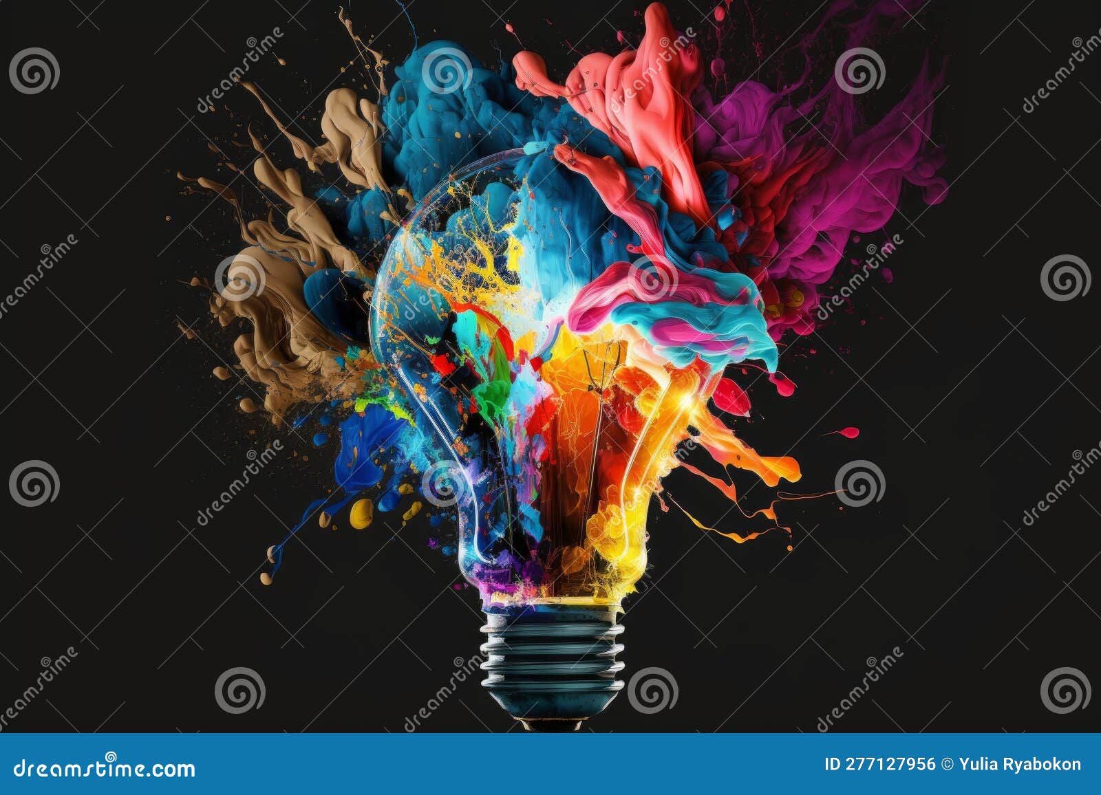 Lightbulb Eureka Colorful. Generate Ai Stock Illustration ...
