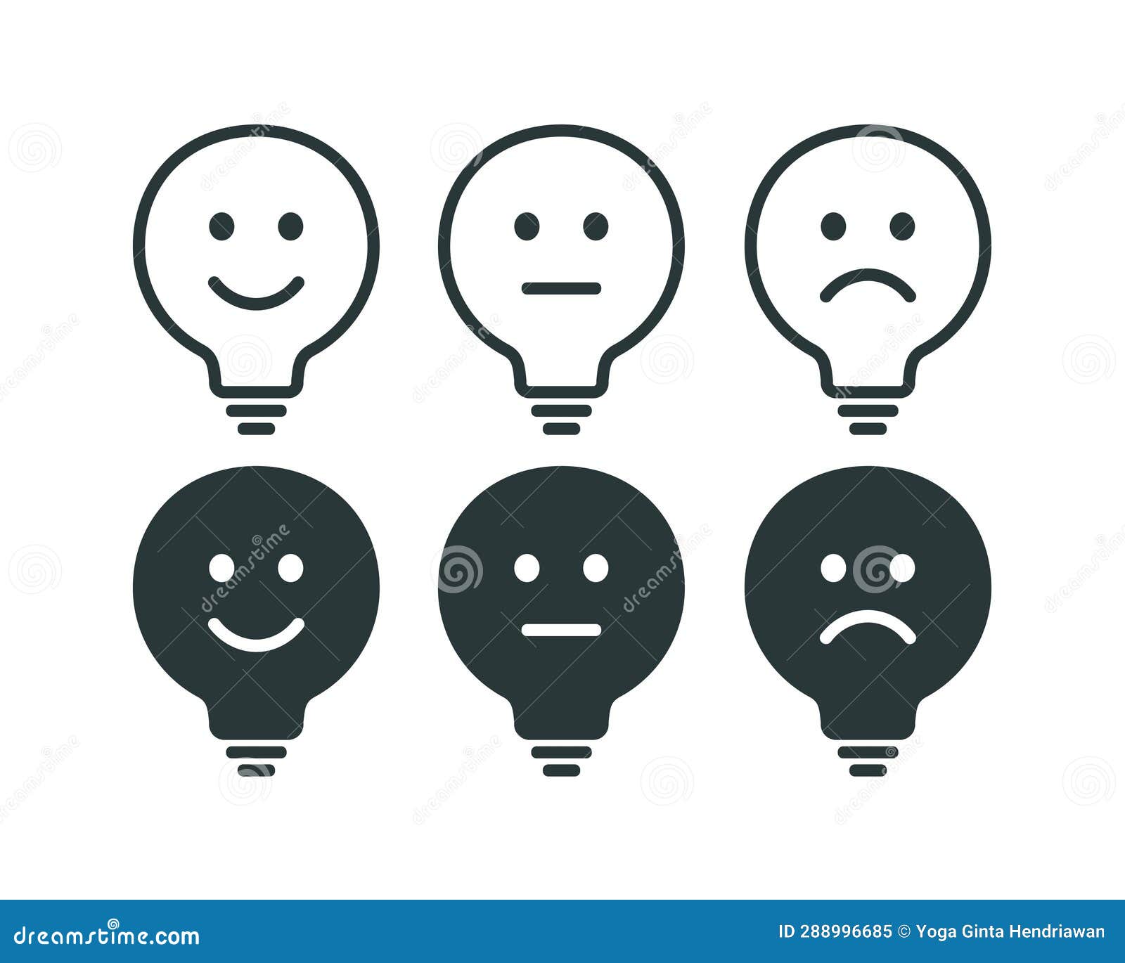 Lightbulb Expression Icon. Illustration Vector Stock Vector ...