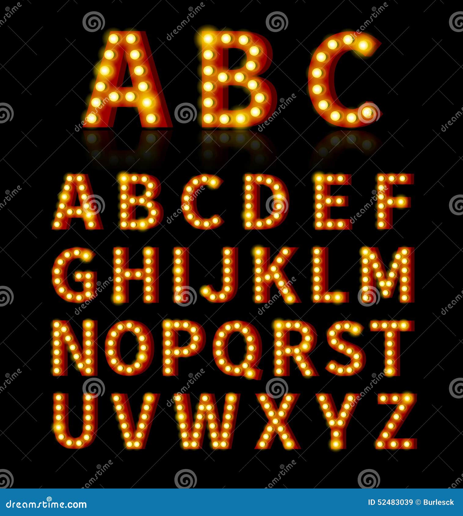 Lightbulb font stock vector. Illustration of lamp, letter - 52483039