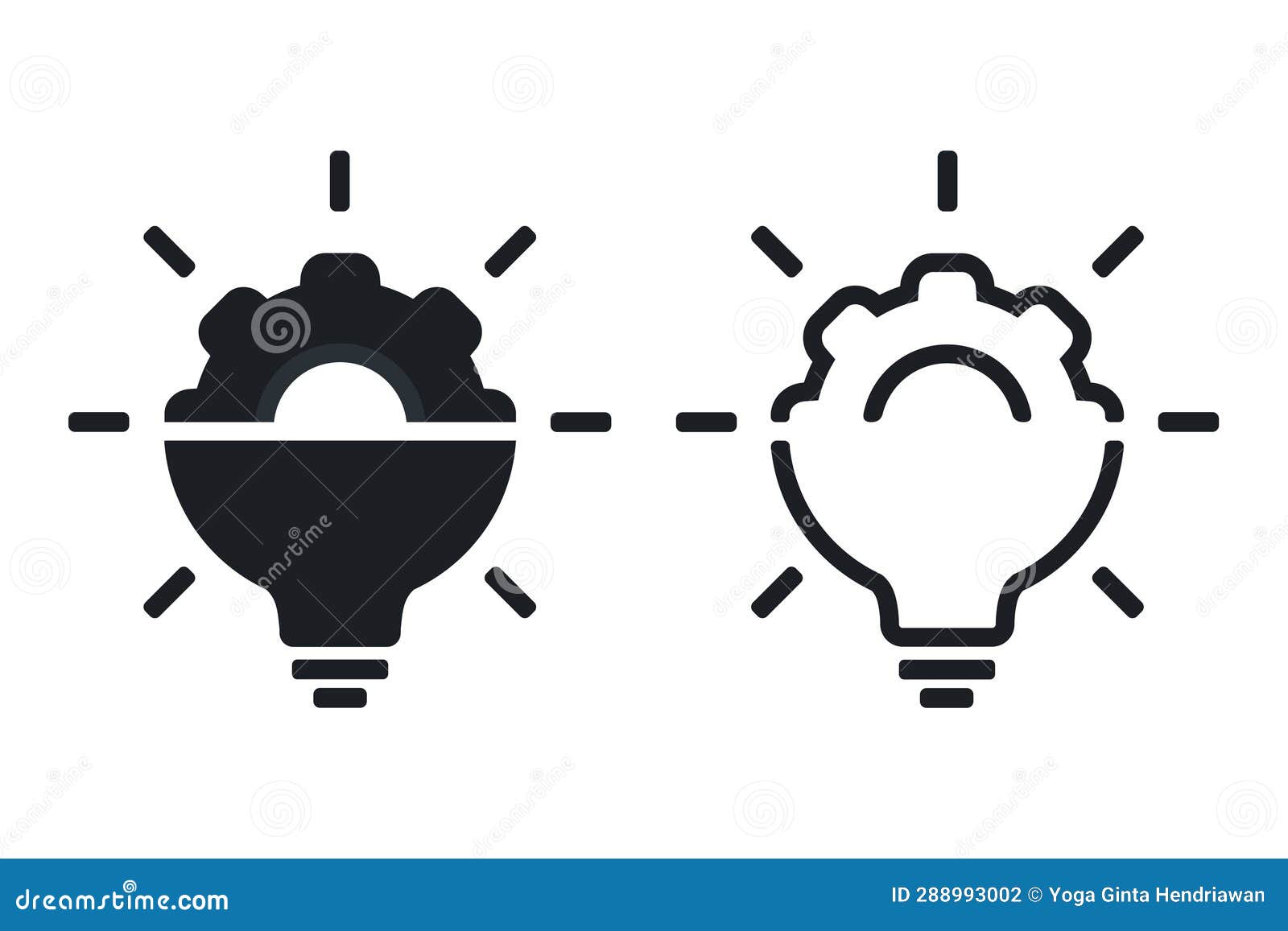 Lightbulb Gear Icon. Illustration Vector Stock Vector - Illustration of ...