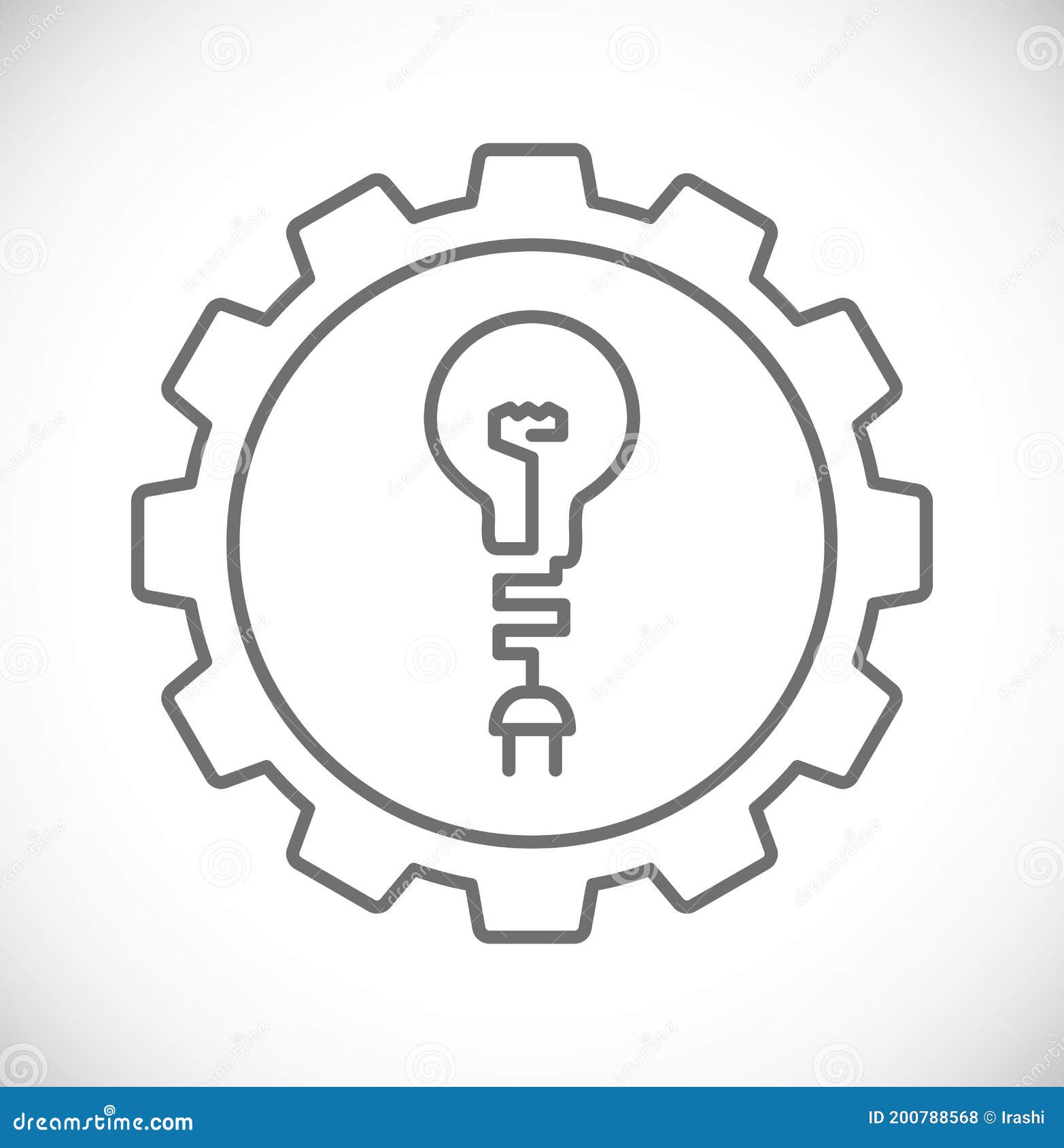 Lightbulb gear icon stock vector. Illustration of concept - 200788568