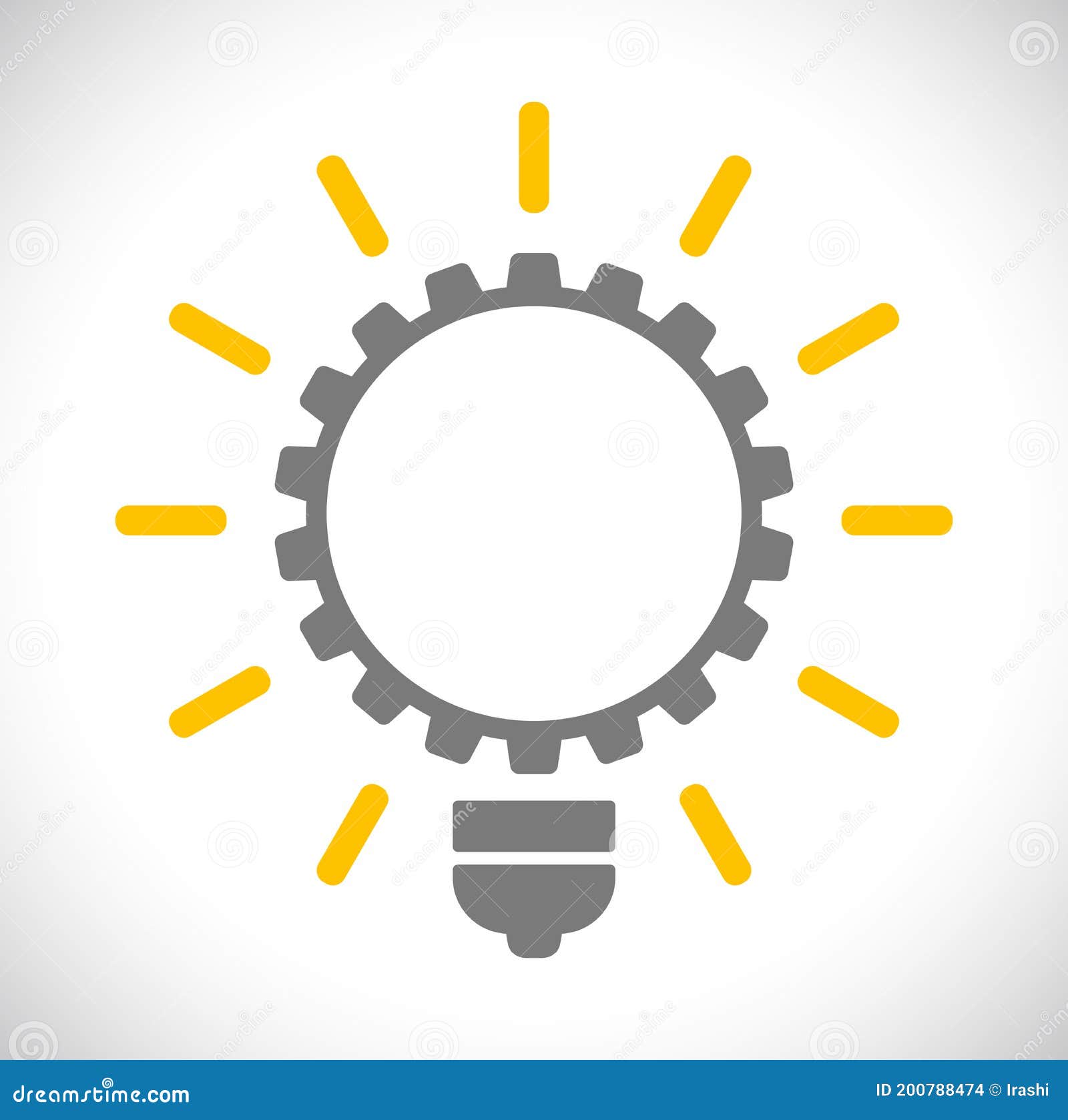 Lightbulb gear icon stock vector. Illustration of abstract - 200788474