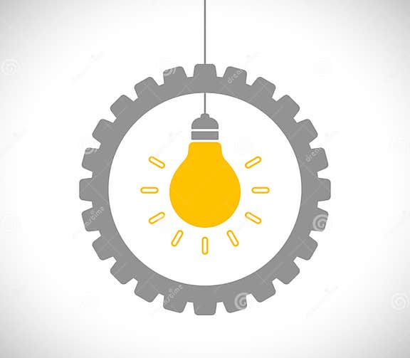 Lightbulb with gear stock vector. Illustration of machine - 200788574