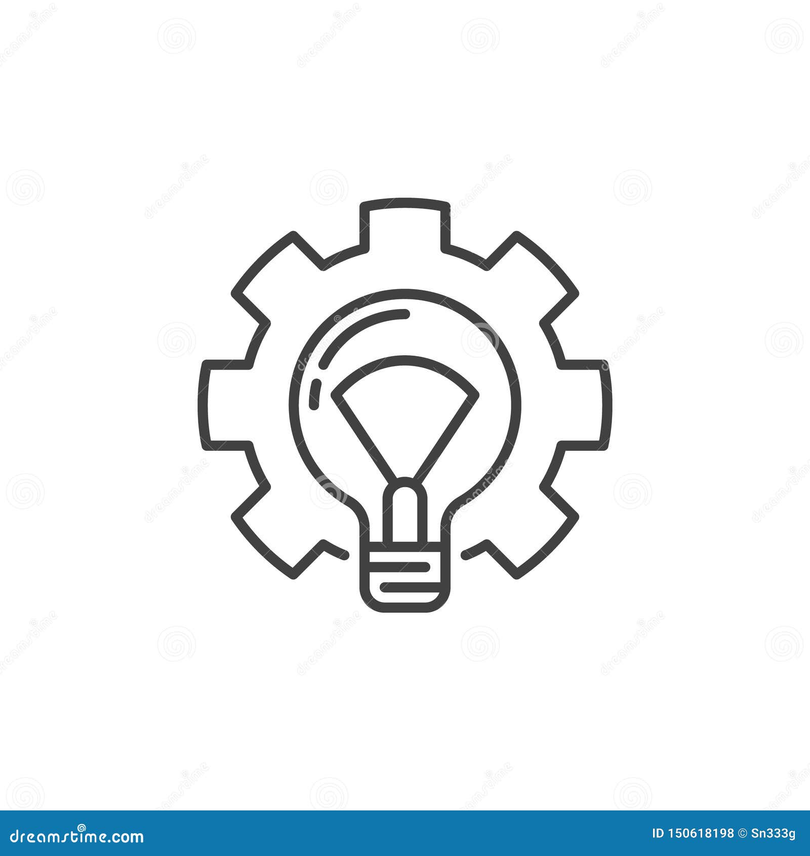Lightbulb in Gear Outline Icon. Vector Light Bulb in Cog Sign Stock ... Lightbulb in Gear Outline Icon. Vector Light Bulb in Cog Sign Stock ...
