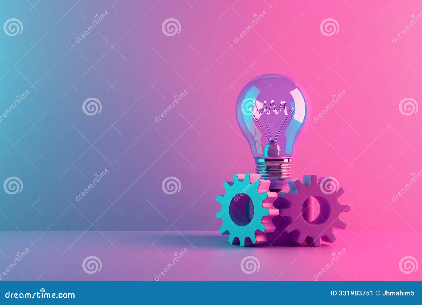 Lightbulb and Gears a Symbol of Innovation and Progress Stock ...