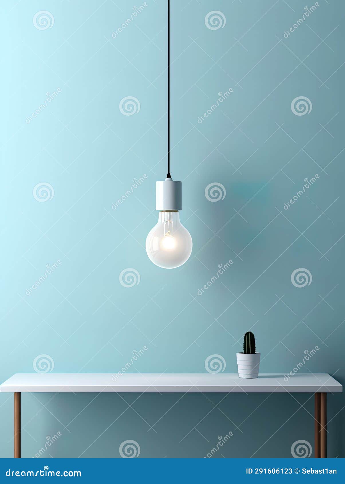 Lightbulb Gracefully Placed on a Counter Against a Backdrop of Simple ...
