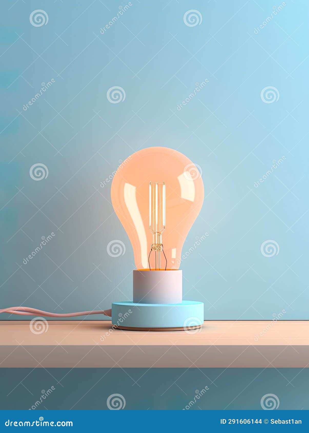 Lightbulb Gracefully Placed on a Counter Against a Backdrop of Simple ...