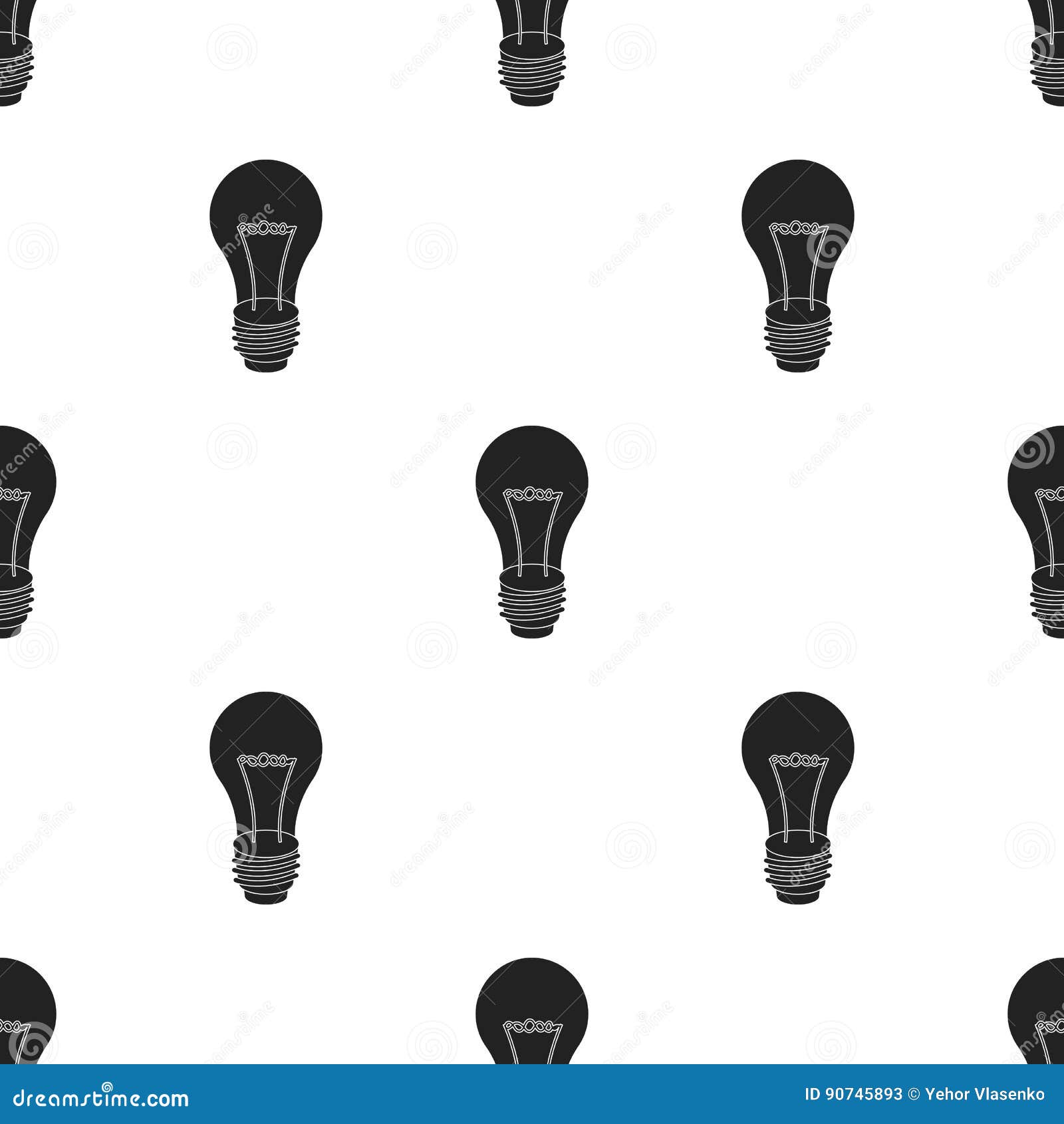 Lightbulb Icon in Black Style Isolated on White Background. Light ...