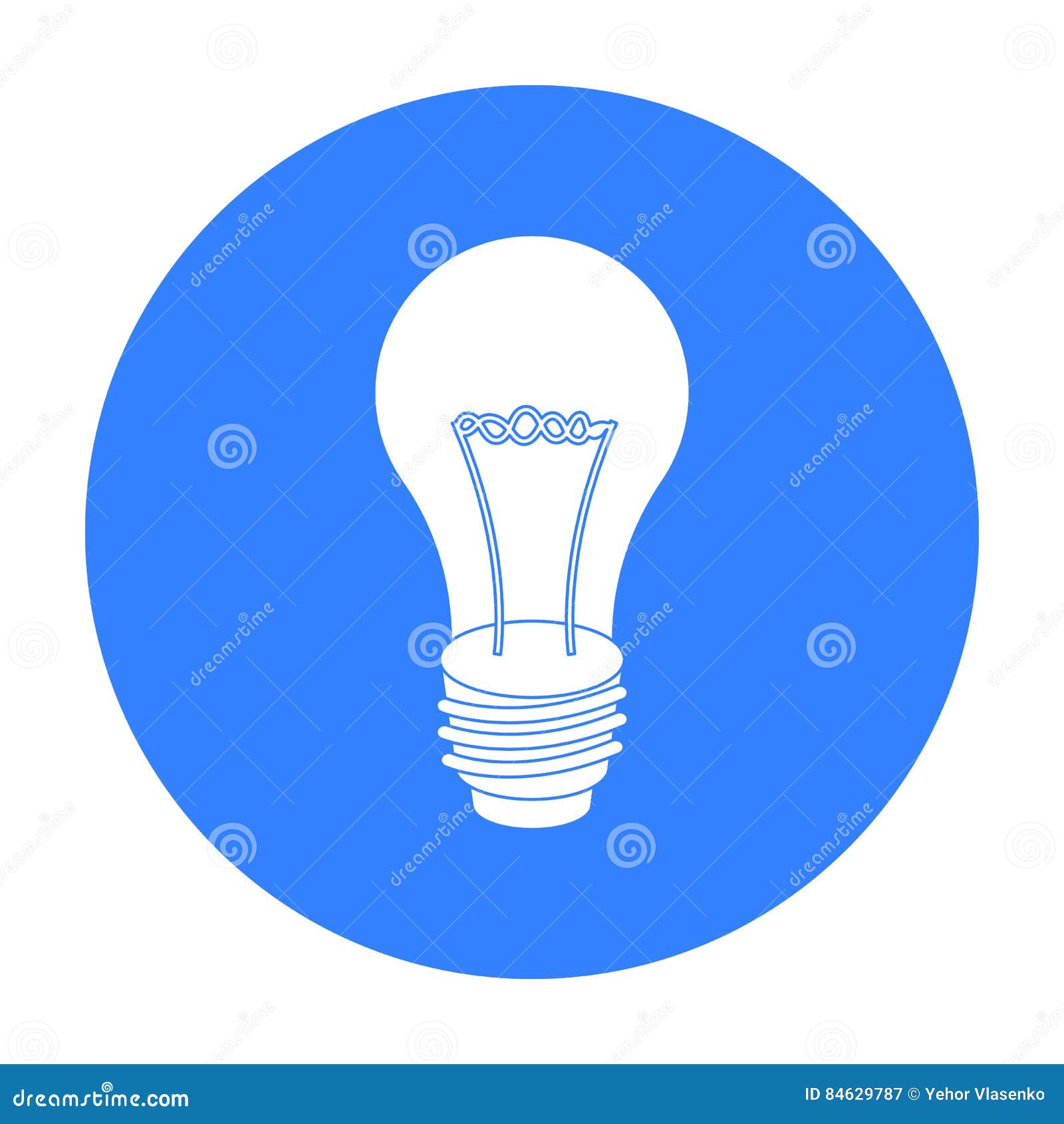 Lightbulb Icon in Black Style Isolated on White Background. Light ...