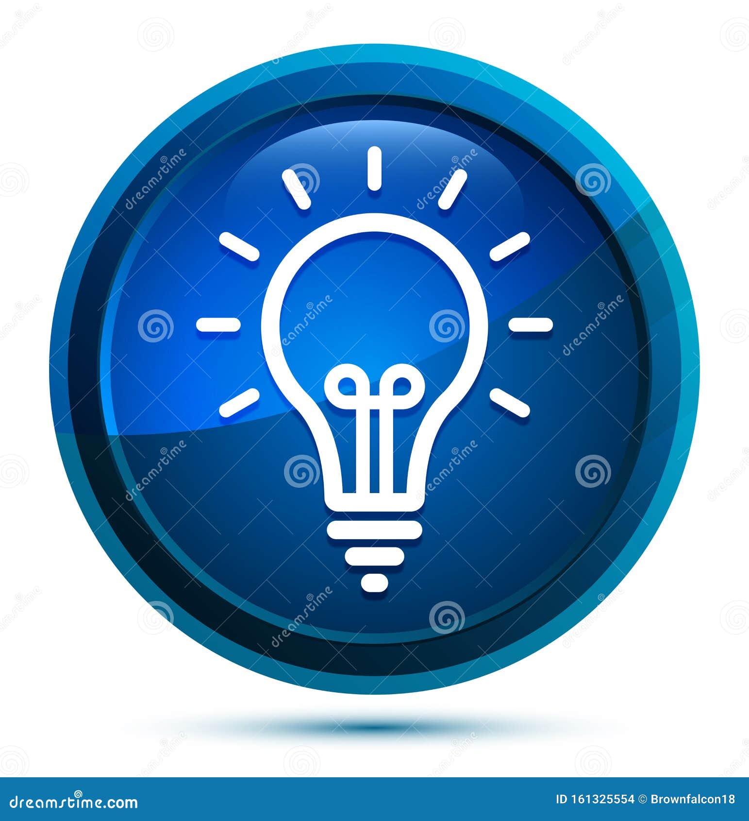 Lightbulb Icon Elegant Blue Round Button Illustration Stock Vector ...