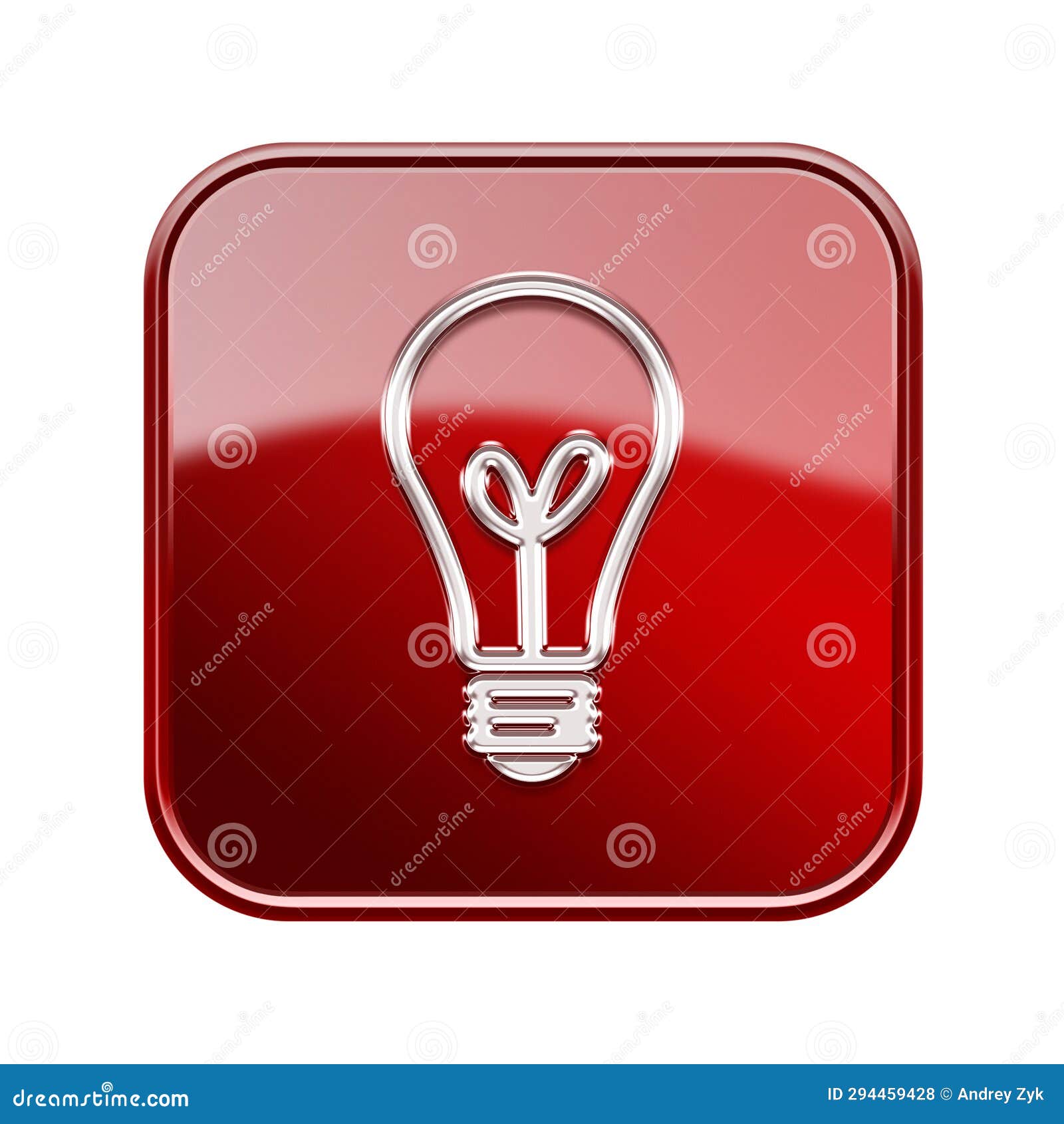 Lightbulb icon glossy red. stock illustration. Illustration of ...