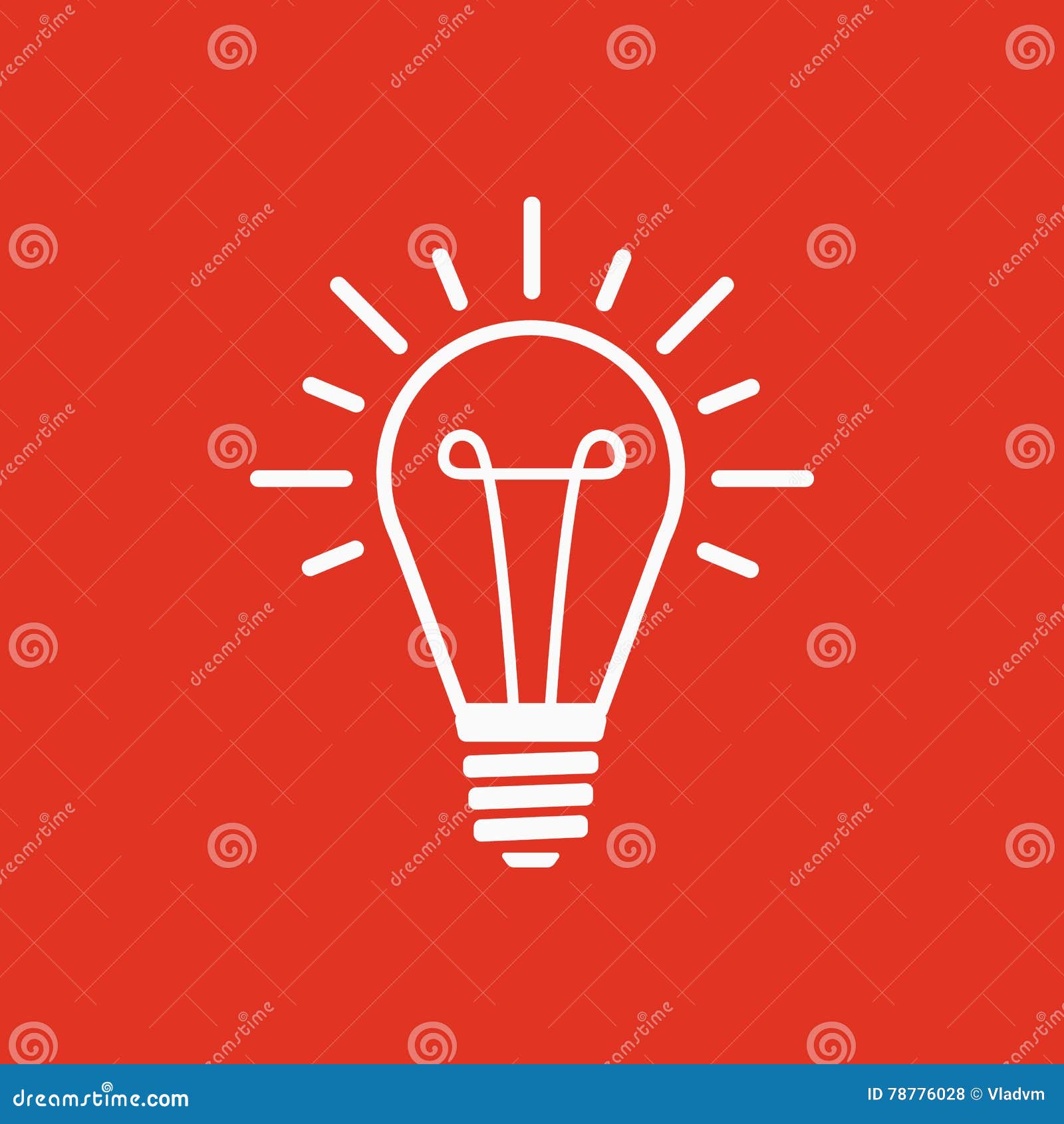 The Lightbulb Icon. Illumination Symbol Stock Vector - Illustration of ...
