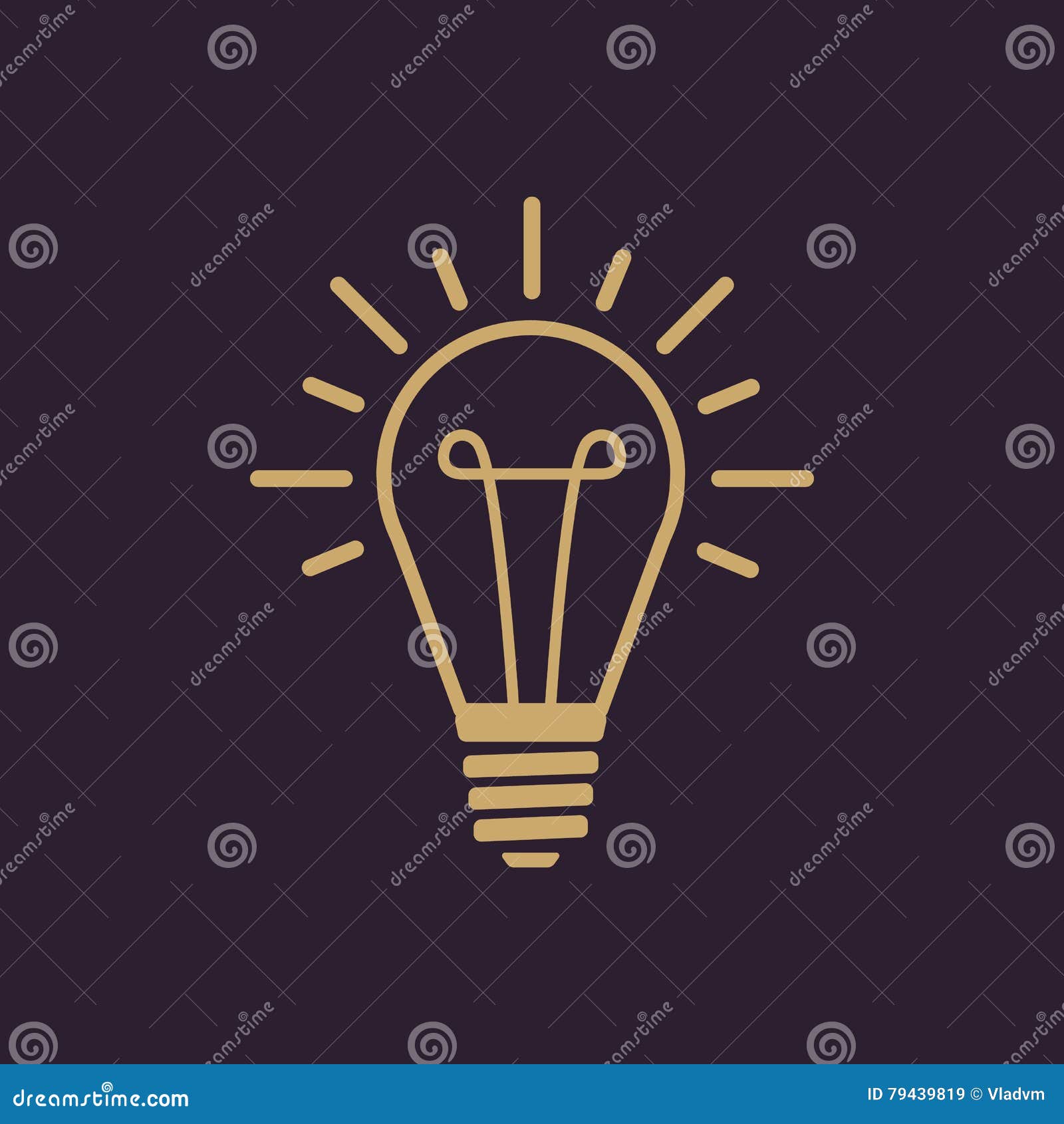 The Lightbulb Icon. Illumination Symbol Stock Vector - Illustration of ...