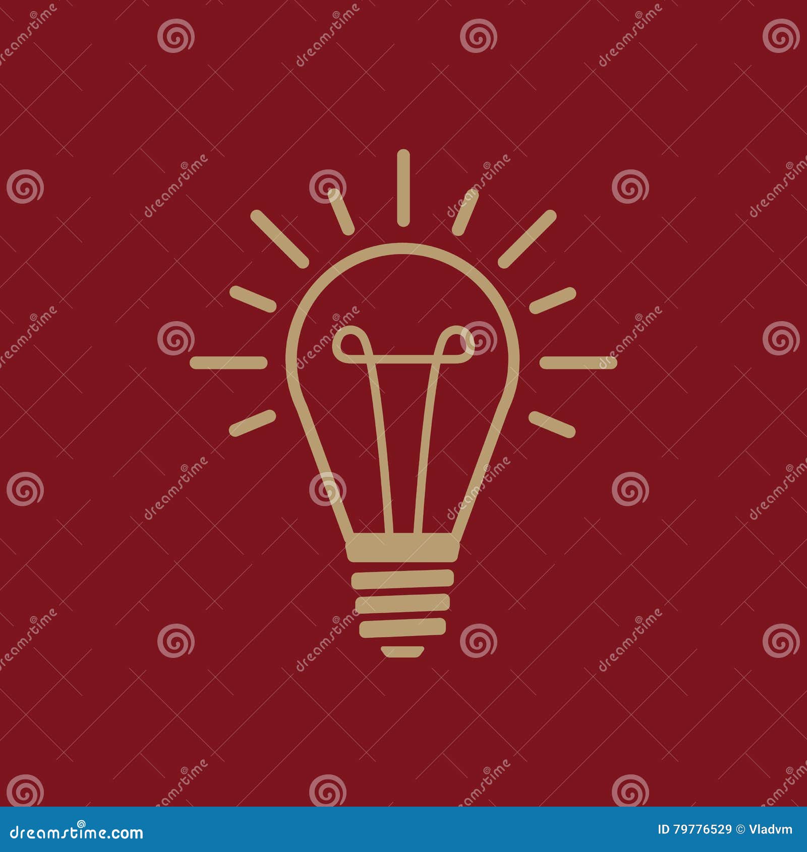 The Lightbulb Icon. Illumination Symbol Stock Vector - Illustration of ...