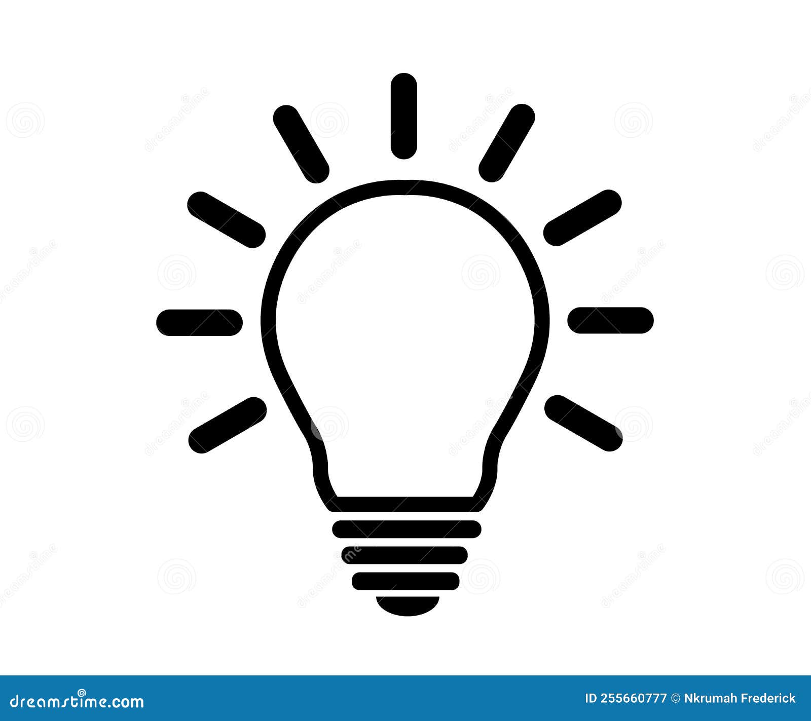 Lightbulb icon stock vector. Illustration of cartoon - 255660777