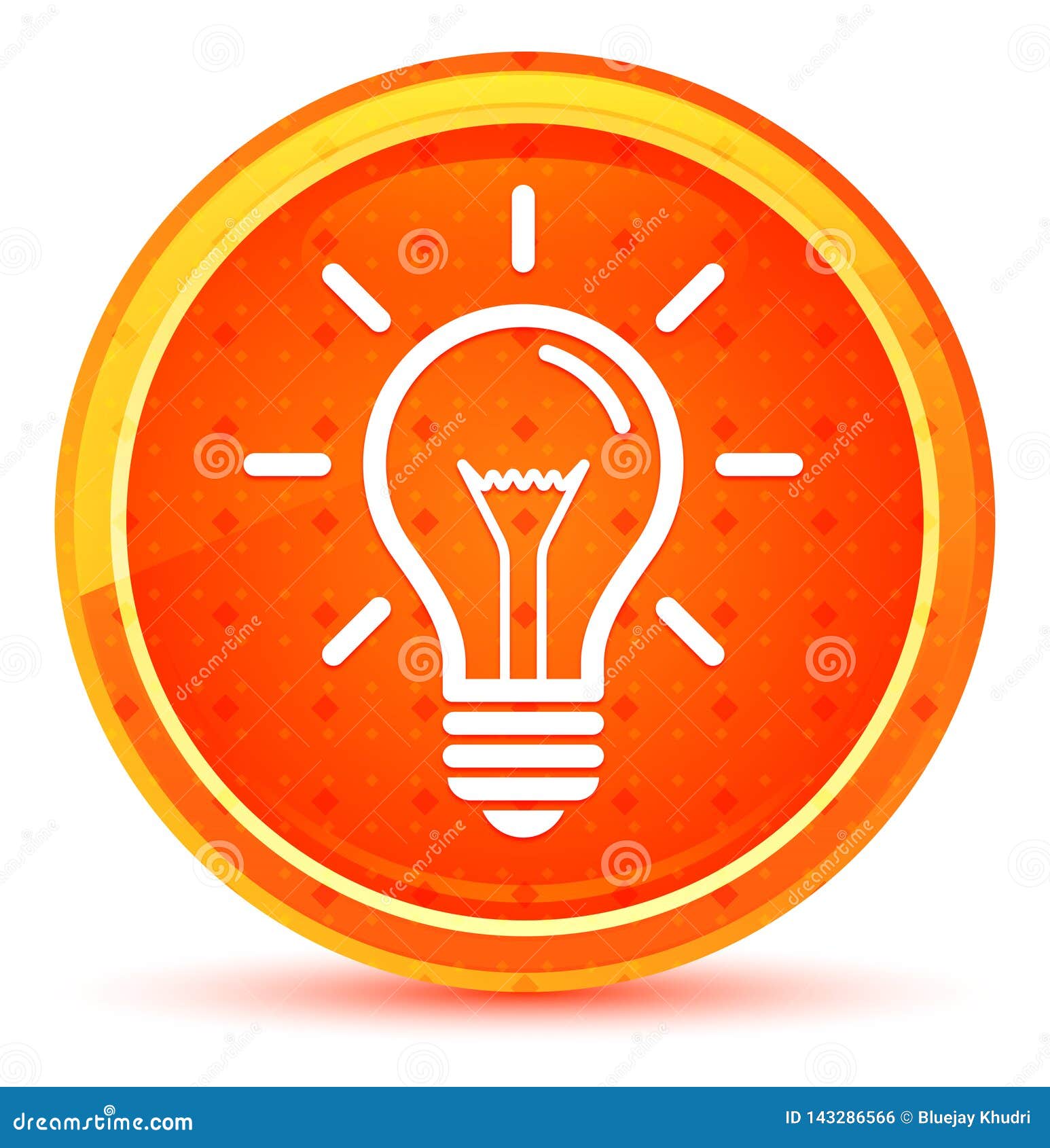 Lightbulb Icon Natural Orange Round Button Stock Illustration ...