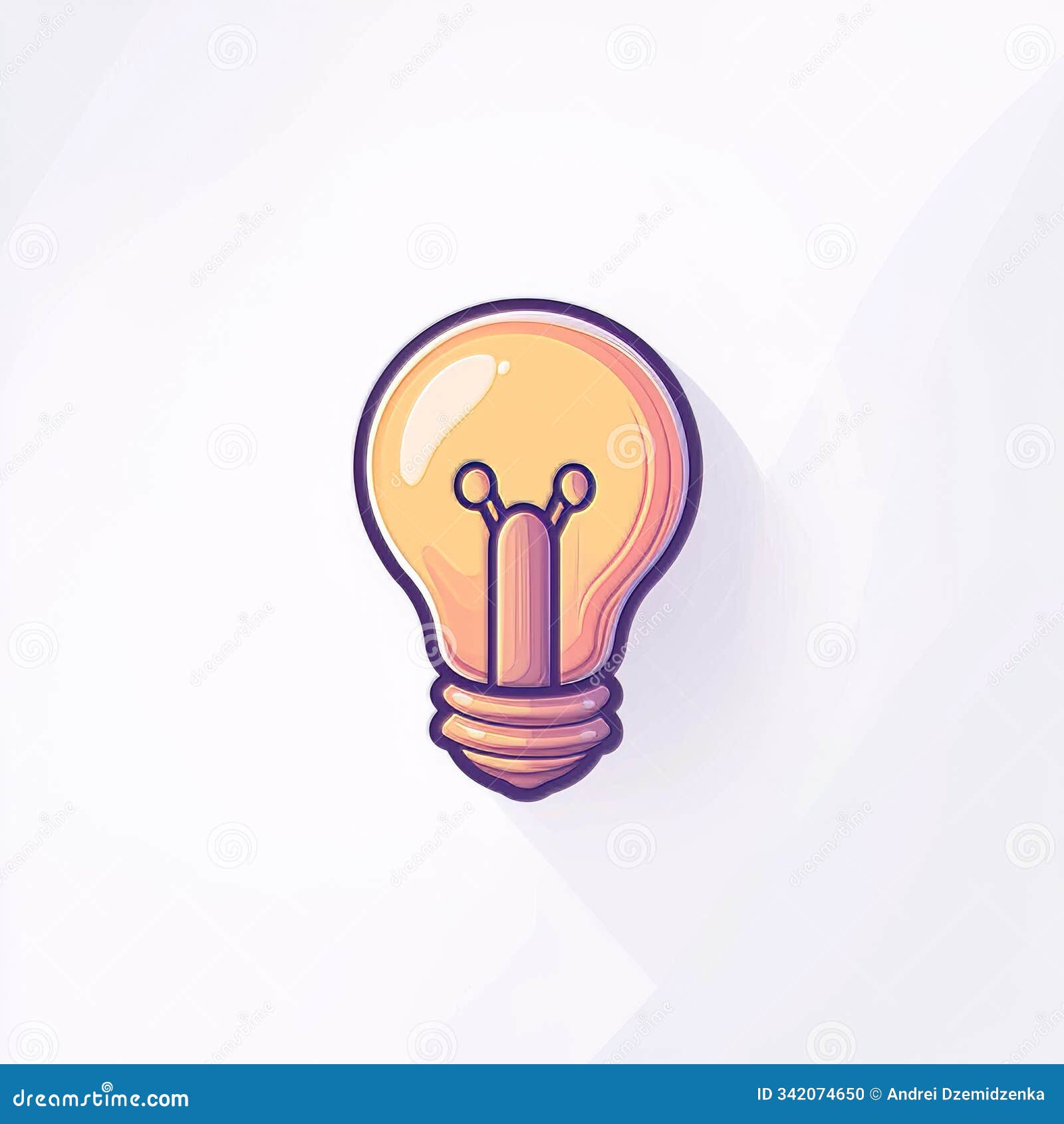 Lightbulb Icon with Rays Representing an Idea in a Simple Black and ...