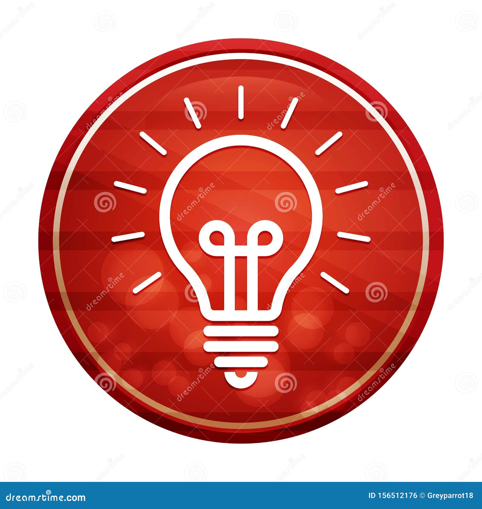 Lightbulb Icon Realistic Diagonal Motion Red Round Button Illustration ...
