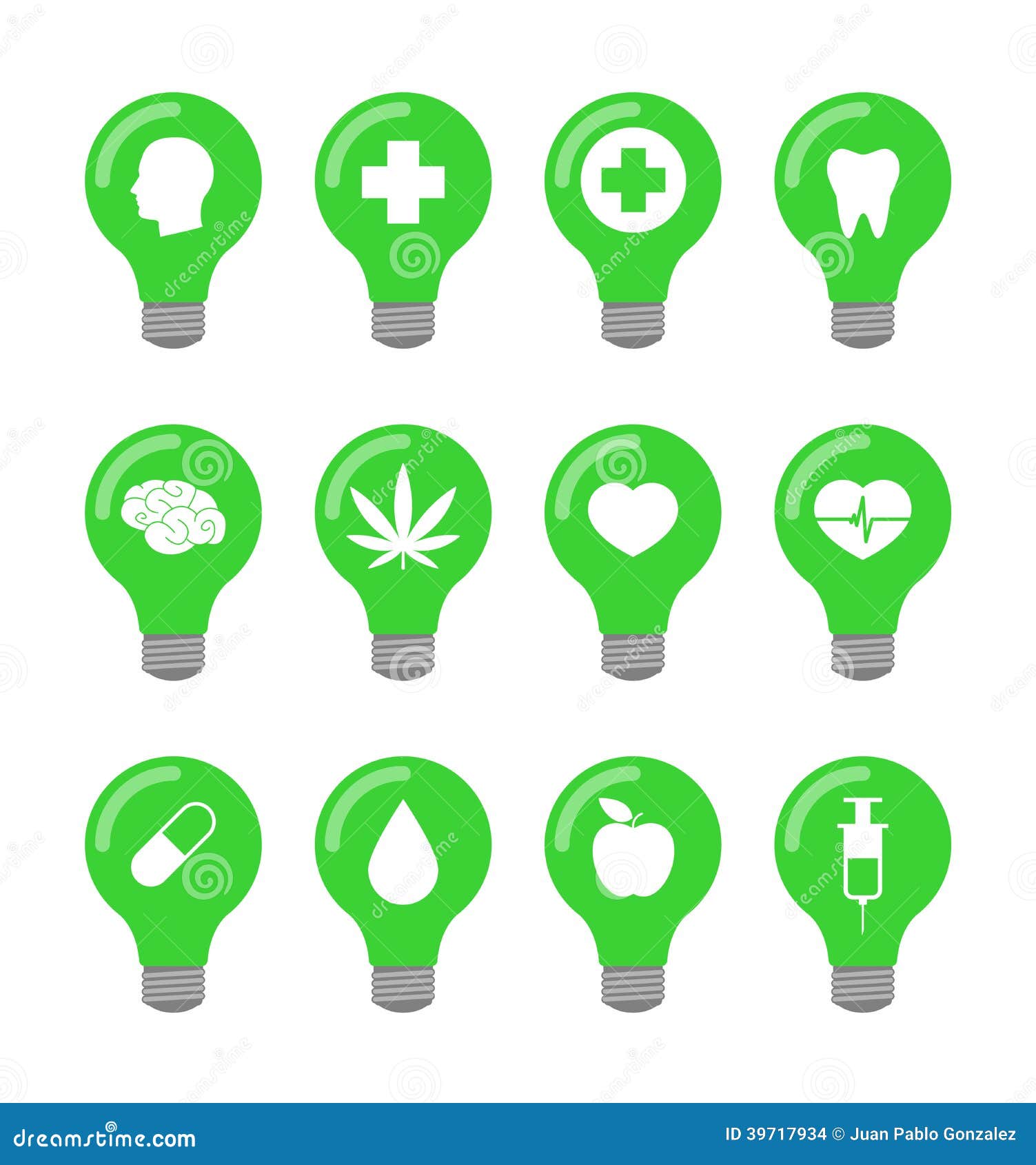 Lightbulb icon set stock illustration. Illustration of health - 39717934