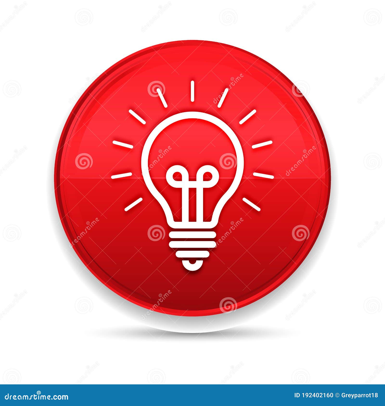 Lightbulb Icon Shiny Luxury Design Red Button Vector Stock Vector ...