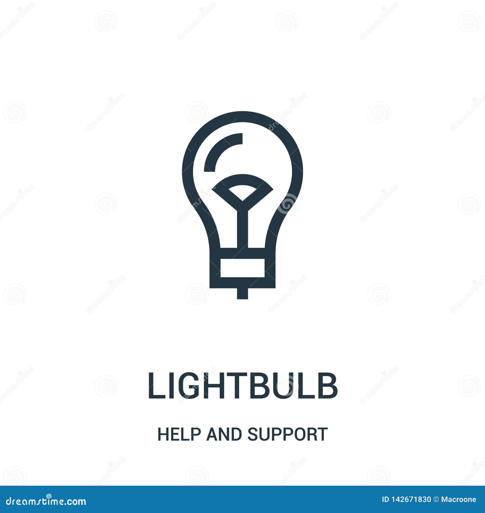 Lightbulb Icon Vector from Help and Support Collection. Thin Line ...