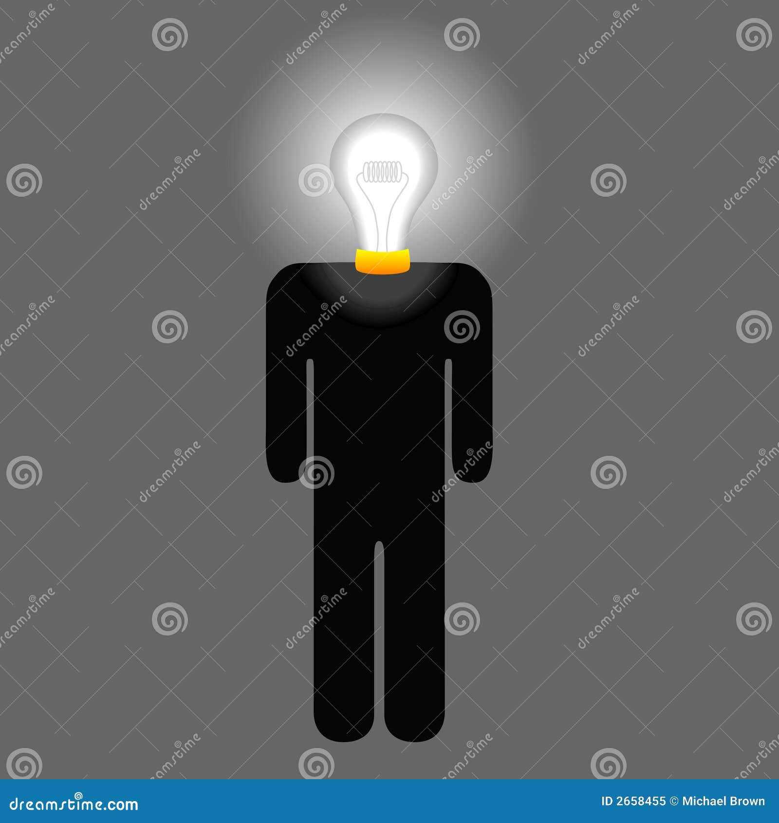 Lightbulb Idea Man stock vector. Illustration of creative - 2658455