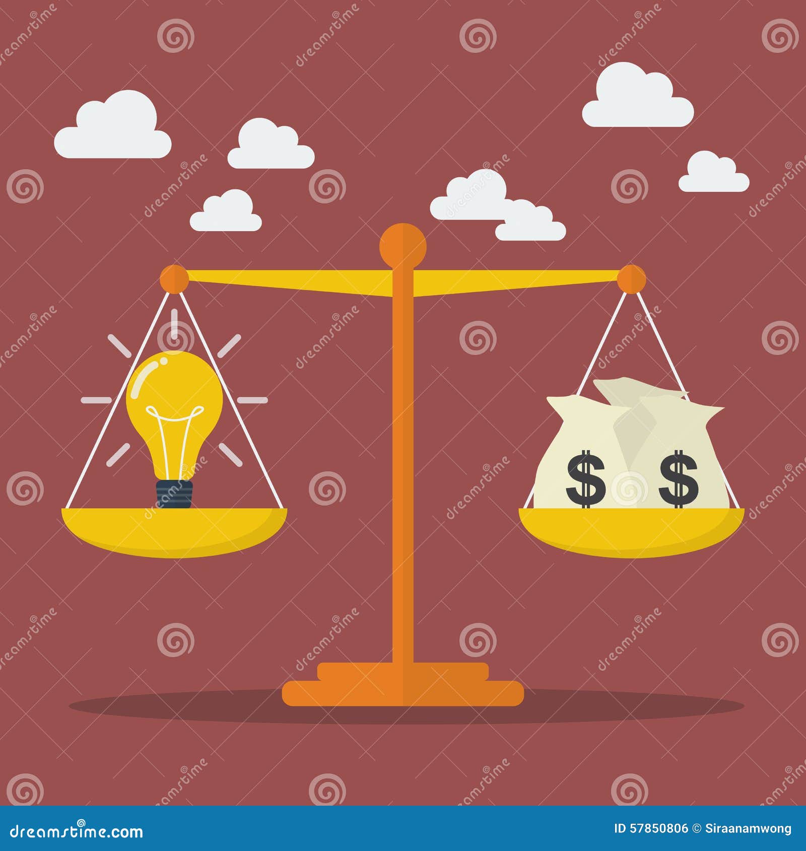 Money Balance On Scale Comparison Equilibrium Vector Business ...